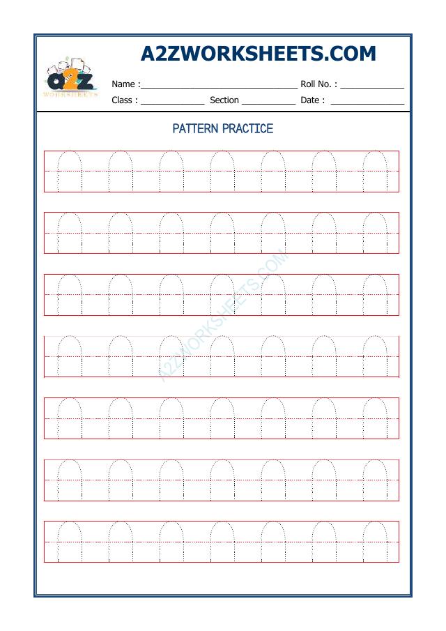 A2Zworksheets:Worksheet of Class-Nursery-Pattern Practice-05-Writing ...