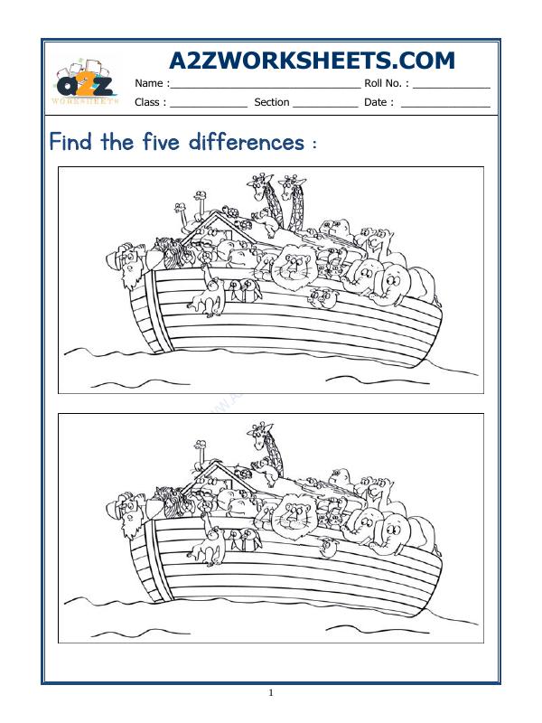 A2Zworksheets:Worksheet of Find The Difference-03-Logical Reasoning ...