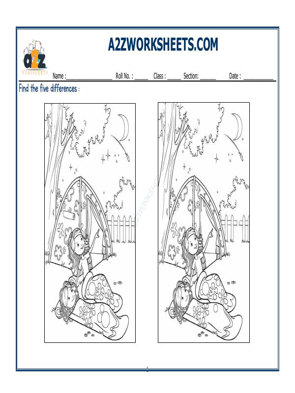 A2Zworksheets:Worksheet of Find The Difference-06-Logical Reasoning ...