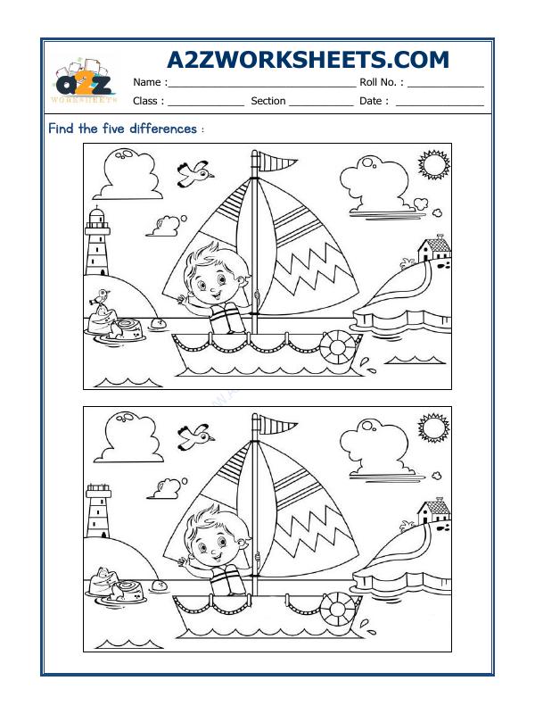 A2Zworksheets:Worksheet of Find The Difference-08-Logical Reasoning ...