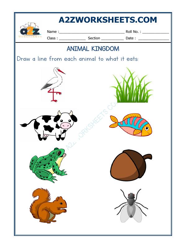 A2Zworksheets:Worksheet of Class-I-Animals Kingdom-01-Animals-Science