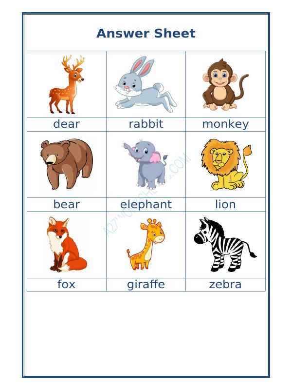 A2Zworksheets:Worksheet of Class-I-Animals Kingdom-05-Animals-Science