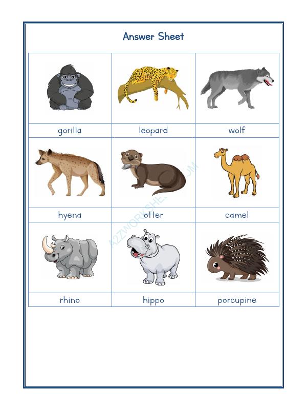 A2Zworksheets:Worksheet of Animals Kingdom-06-Animals-Science