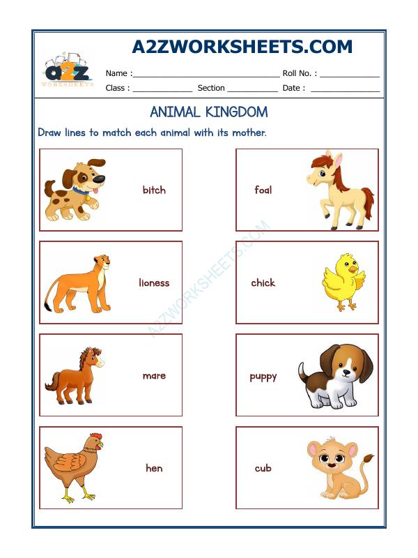 A2Zworksheets:Worksheet of Animals Kingdom-12-Animals-Science