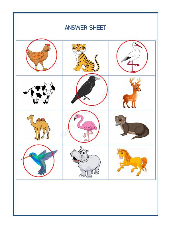 A2Zworksheets:Worksheet of Animal Classification-03-Animals-Science