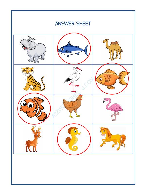 A2Zworksheets:Worksheet of Animal Classification-04-Animals-Science