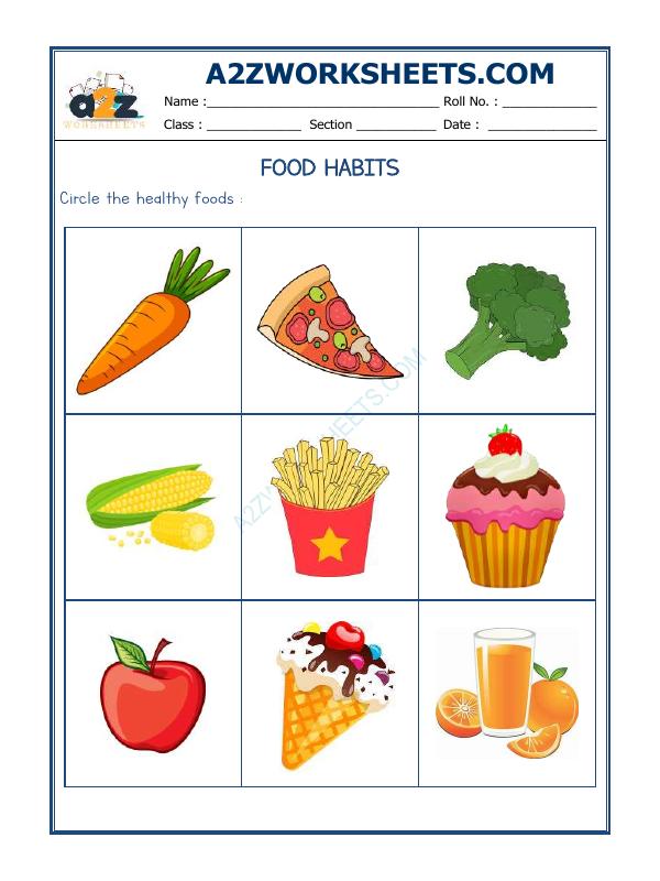 A2Zworksheets Worksheet Of Class I Food Habits 01 Basic Necessities Science