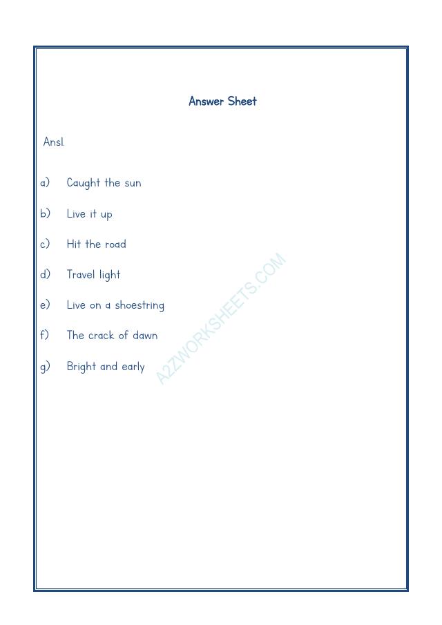 A2Zworksheets:Worksheet of Idioms And Phrases-05-Reading-English