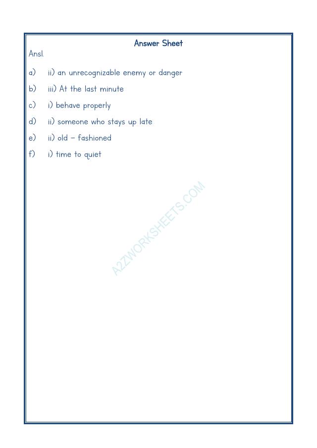 A2Zworksheets:Worksheet of Idioms And Phrases-03-Reading-English