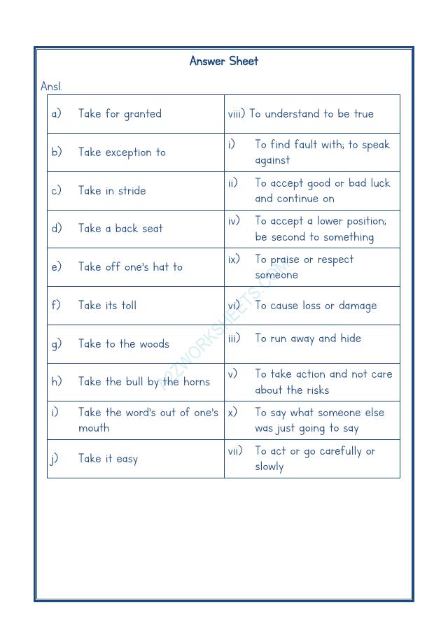 A2Zworksheets:Worksheet of Idioms And Phrases-02-Reading-English