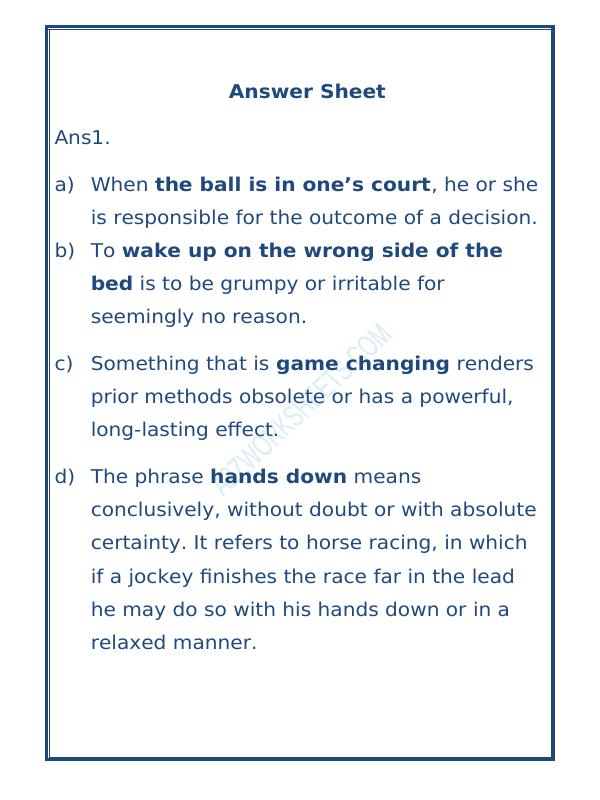 A2Zworksheets:Worksheet of Class-Vi-Idioms And Phrases-05-undefined ...