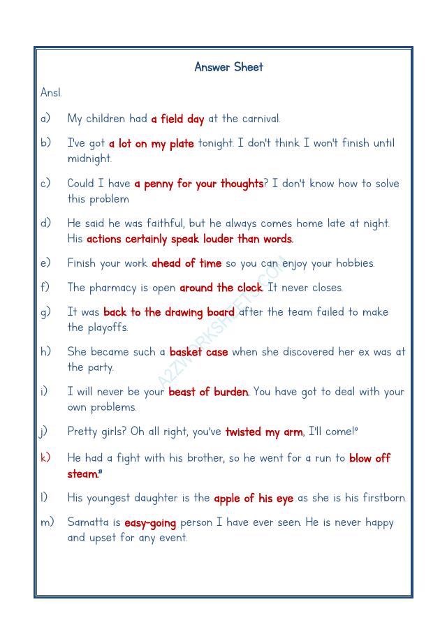 A2Zworksheets:Worksheet of Class-Vi-Idioms And Phrases-09-undefined ...