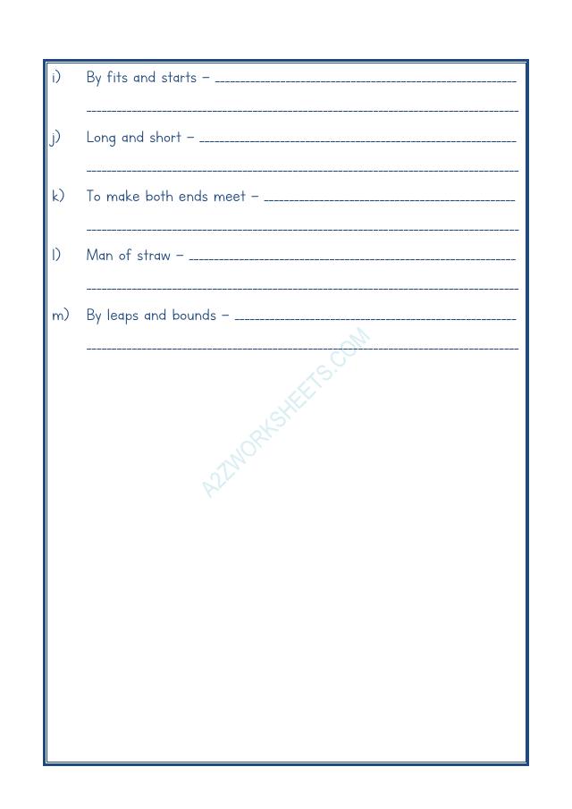 A2Zworksheets:Worksheet of Class-Vi-Idioms And Phrases-10-undefined ...