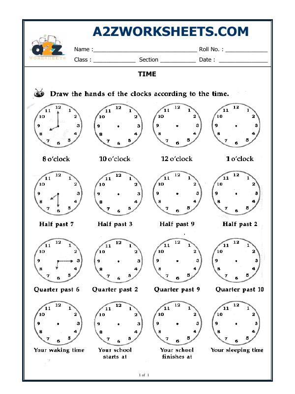 A2Zworksheets:Worksheet of Time-04-Measurement-Maths