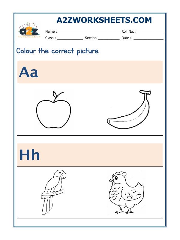 A2Zworksheets:Worksheet of Alphabet Recognition-04-Alphabets-English