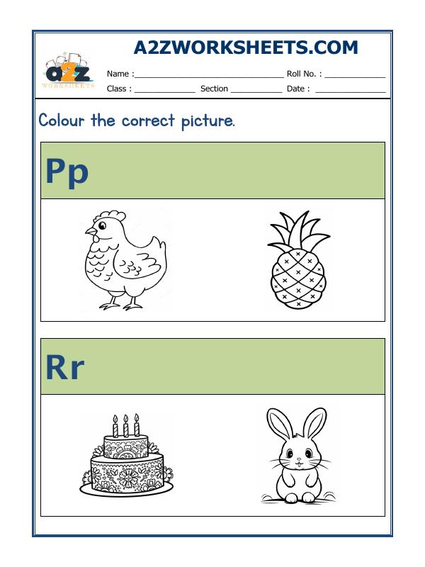A2Zworksheets:Worksheet of Alphabet Recognition-06-Alphabets-English