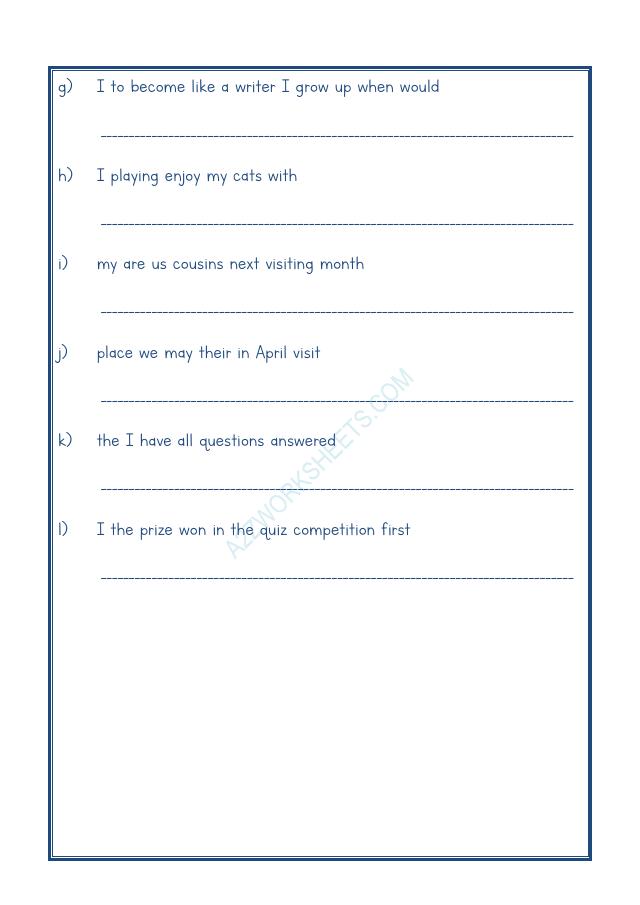 A2Zworksheets:Worksheet of Jumbled Words-01-Grammar-English