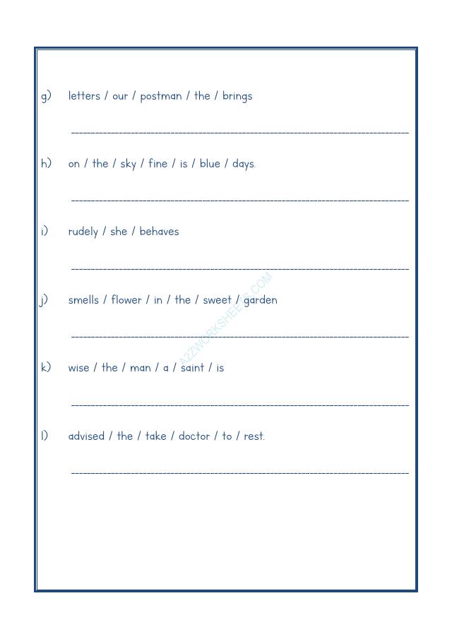 A2Zworksheets:Worksheet of Jumbled Words-08-Grammar-English