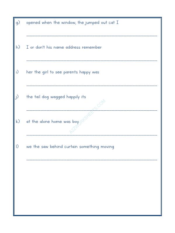 A2Zworksheets:Worksheet of Jumbled Words-04-Grammar-English