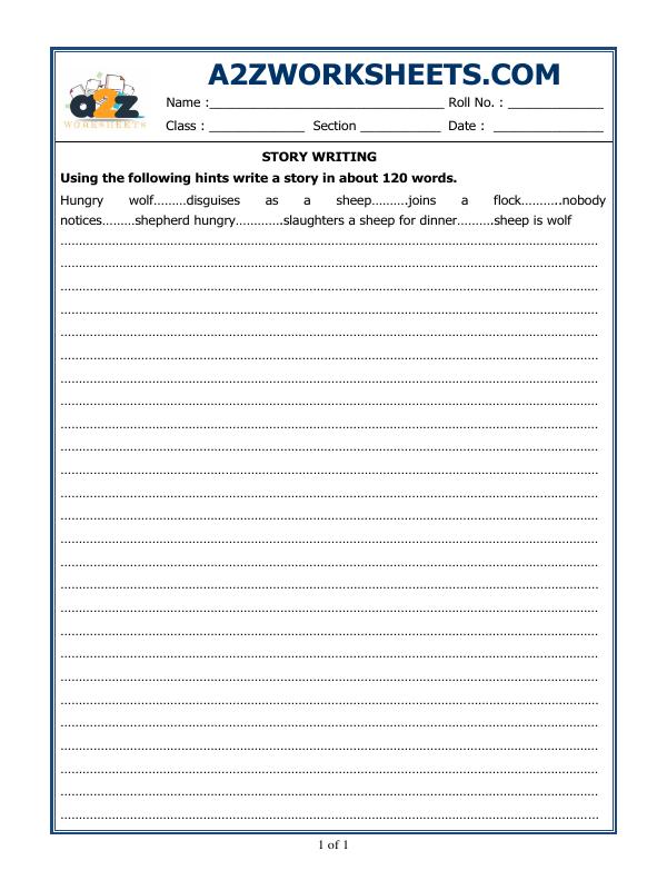 A2Zworksheets:Worksheet of Story Writing-03-Writing-English