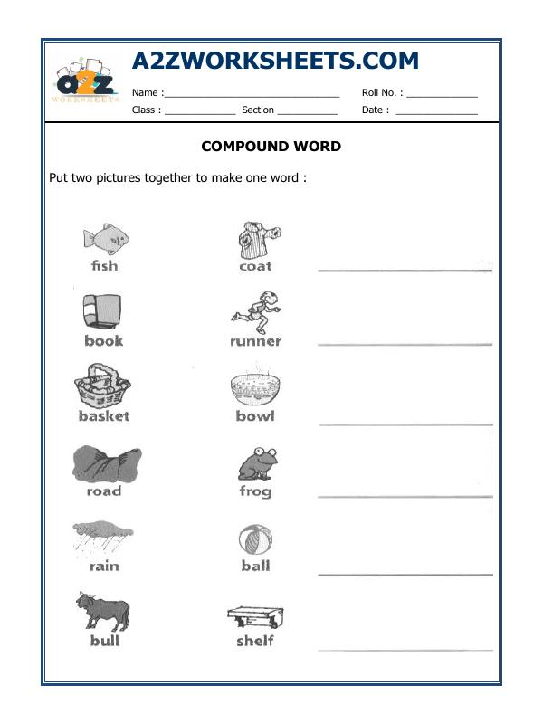 A2Zworksheets:Worksheet of Compound Words-03-Grammar-English