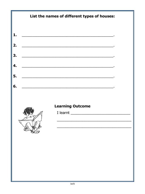 A2Zworksheets:Worksheet of House-My Home and Places in Our ...