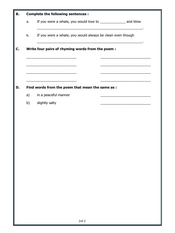 A2Zworksheets:Worksheet of Comprehension Passage-03-Reading-English