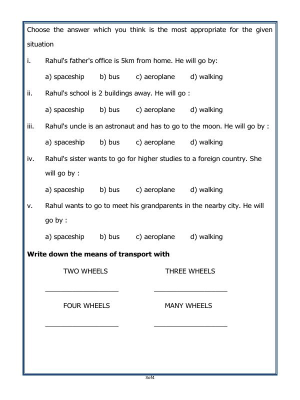 A2Zworksheets:Worksheet of Transport-Transportation and Communication ...