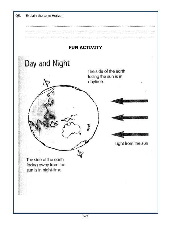 A2Zworksheets:Worksheet of The Movements Of The Earth-Solar System and ...