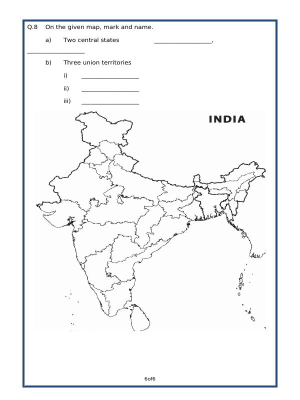 A2Zworksheets:Worksheet of India - Political Features-India and Its ...