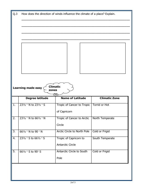 A2Zworksheets:Worksheet of Climate-Weather and Seasons-General Awareness