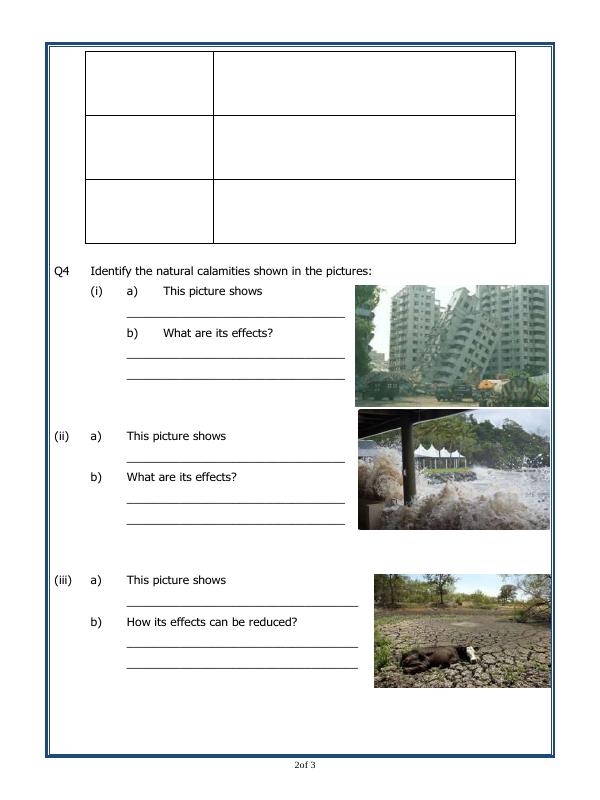 A2Zworksheets:Worksheet of Natural Calamities-Natural Calamities and ...