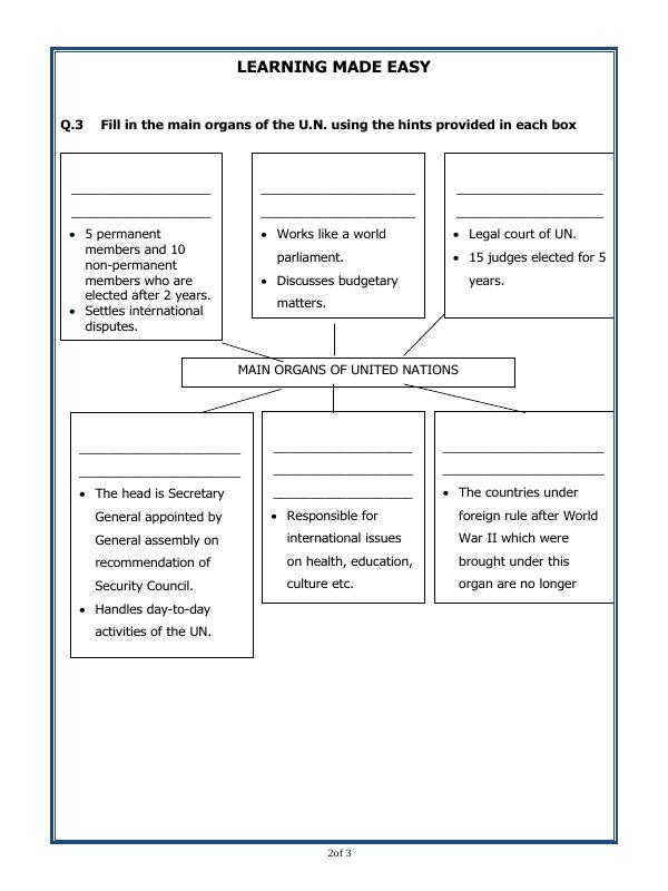 A2Zworksheets:Worksheet of The United Nations-The World and Its ...
