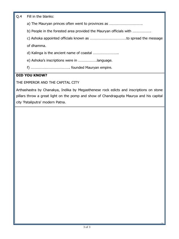A2Zworksheets:Worksheet of Ashoka, The Emperor Who Gave Up War-Our ...