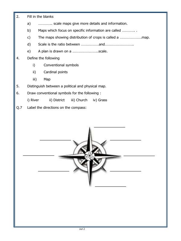 A2Zworksheets:Worksheet of Maps-Maps and Directions-General Awareness
