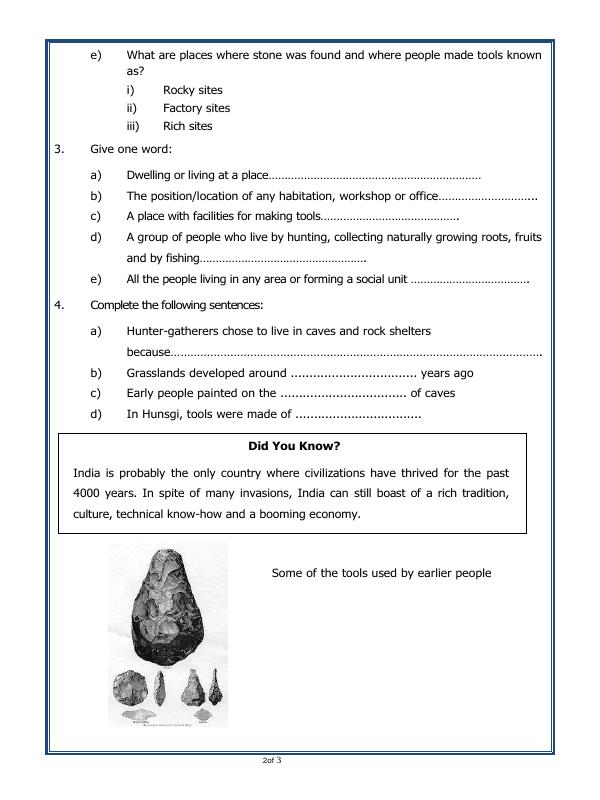 A2Zworksheets:Worksheet of On The Trail Of The Earliest People-Our ...