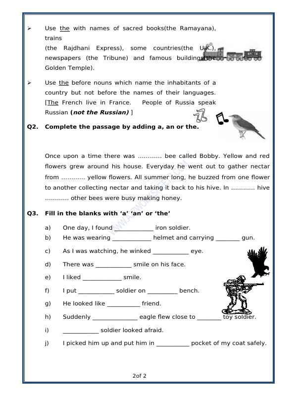 A2Zworksheets:Worksheet of Articles A, An, The-Grammar-English