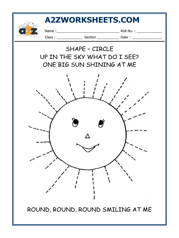 A2Zworksheets:Worksheet of Shapes - Circle-Geometry-Maths