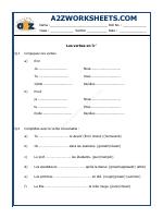 A2Zworksheets:Worksheet of french-practice-worksheets