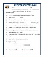 A2Zworksheets:Worksheet of lightshadows-and-reflection