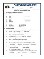 A2Zworksheets:Worksheet of separation-of-substances