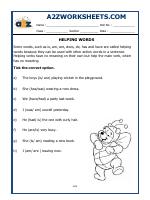 A2Zworksheets:Worksheet of helping-words