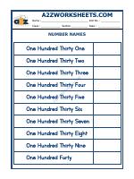 A2Zworksheets:Worksheet of number-names