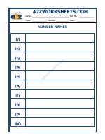 A2Zworksheets:Worksheet of number-names