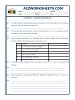 A2Zworksheets:Worksheet of change-around-us