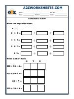 A2Zworksheets:Worksheet of expanded-form