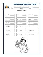 A2Zworksheets:Worksheet of dodging-tables