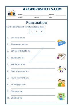 A2Zworksheets:Worksheet of punctuation