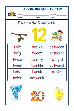 A2Zworksheets:Worksheet of sound-words