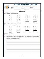 A2Zworksheets:Worksheet of addition